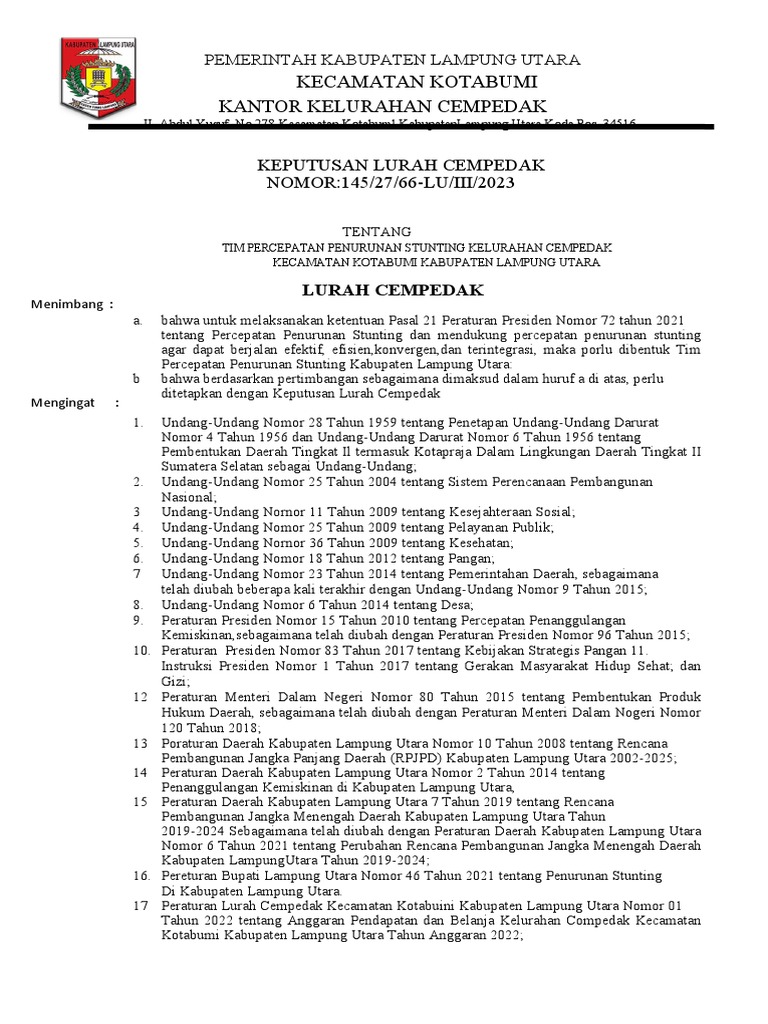 SK Stunting 2023 | PDF