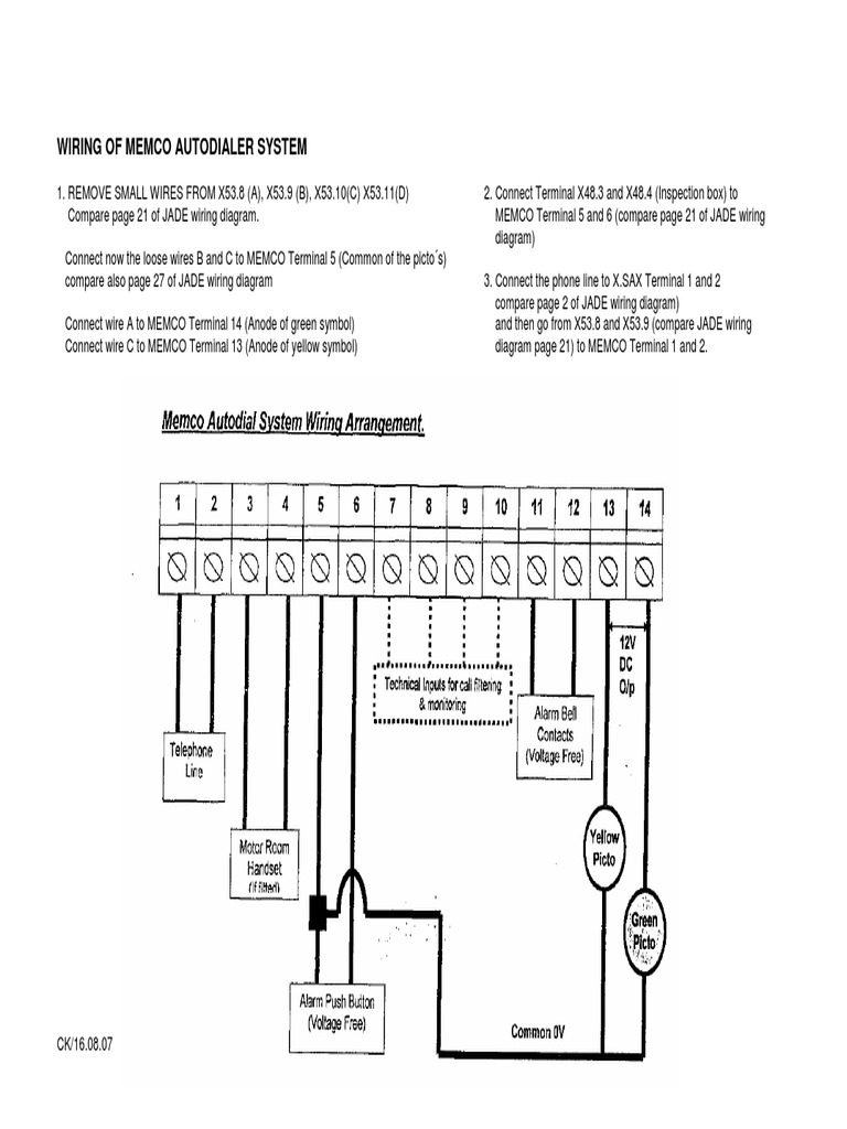 Wiring Memco Autodialer System | PDF