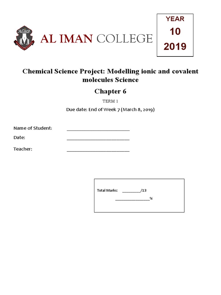 Chemical Models: Comparing Ionic and Covalent Bonding through Molecular ...