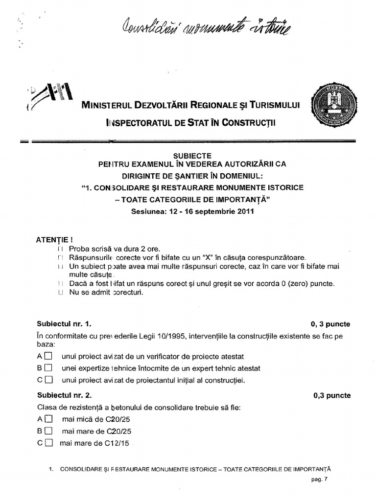Subiecte Examen DS - Sept 2011 - 1 PDF | PDF