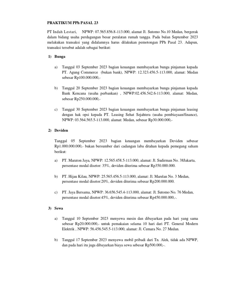 Praktikum PPH 23 | PDF