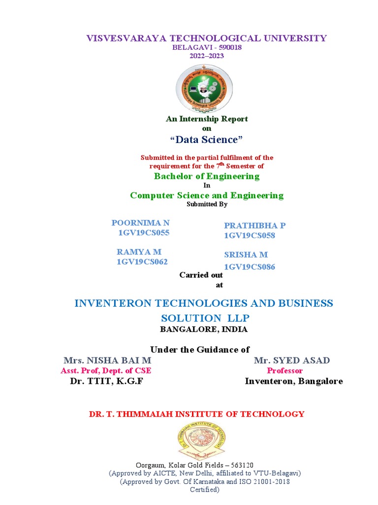Internship Draft | PDF | Machine Learning | Artificial Intelligence