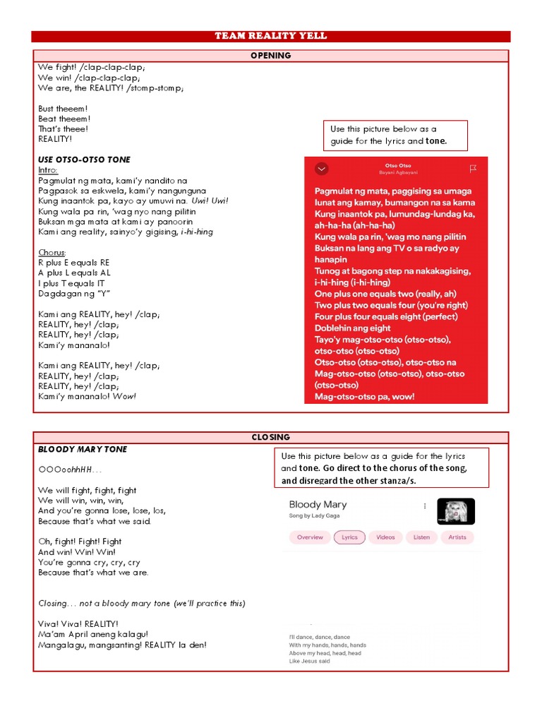 Team Reality Yell | PDF