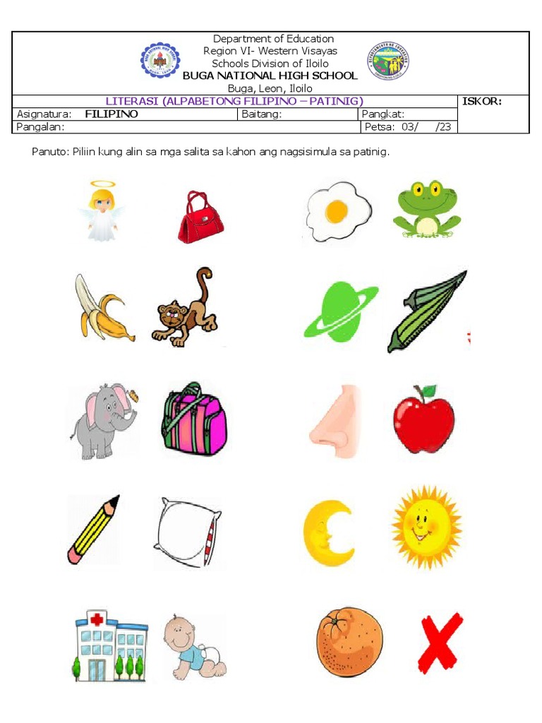 Literasi (Alpabetong Filipino - Patinig) : Buga National High School ...