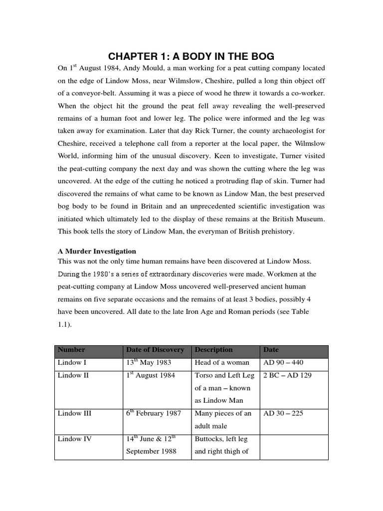Chapter 1: A Body in The Bog | PDF | Archaeology