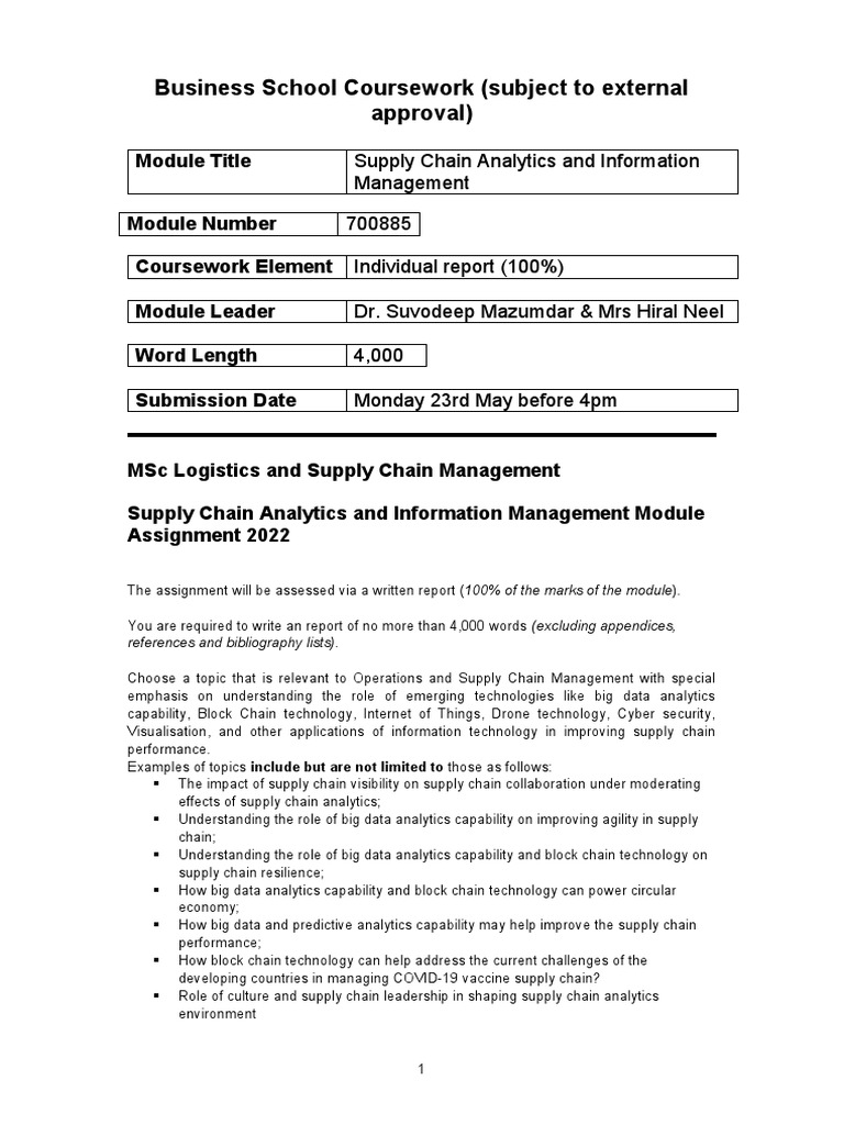 Blockchain Assignment Example | PDF | Analytics | Supply Chain