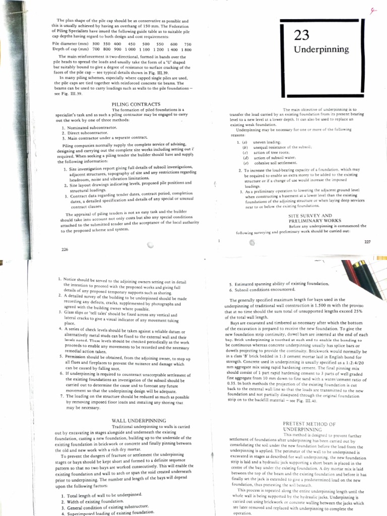 Underpinning | PDF | Deep Foundation | Foundation (Engineering)