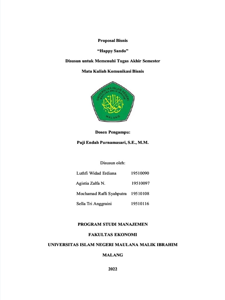 PDF Proposal Uas Fruit Sando - Compress | PDF