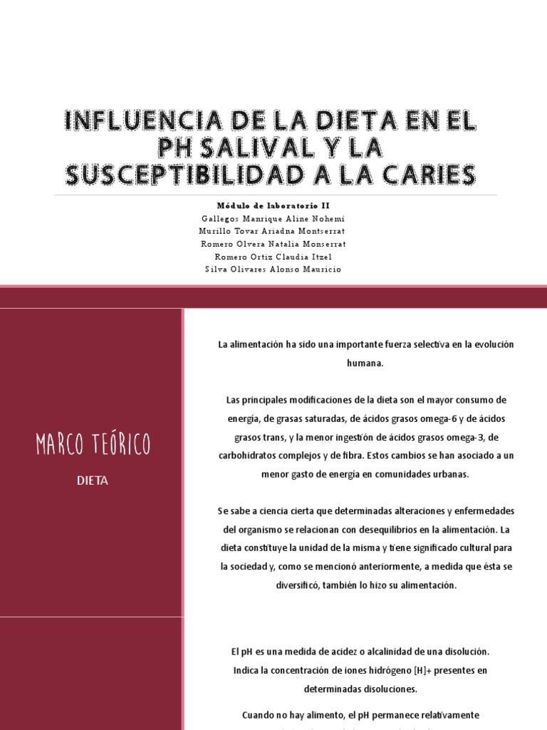 Influencia de La Dieta en El PH Salival | PDF | Alimentos | Dieta