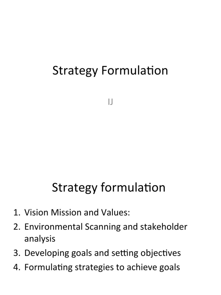 Strategy Formulation | PDF | Strategic Management | Mergers And Acquisitions