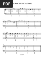 Easy Partition Piano Titanic My Heart Will Go On | PDF