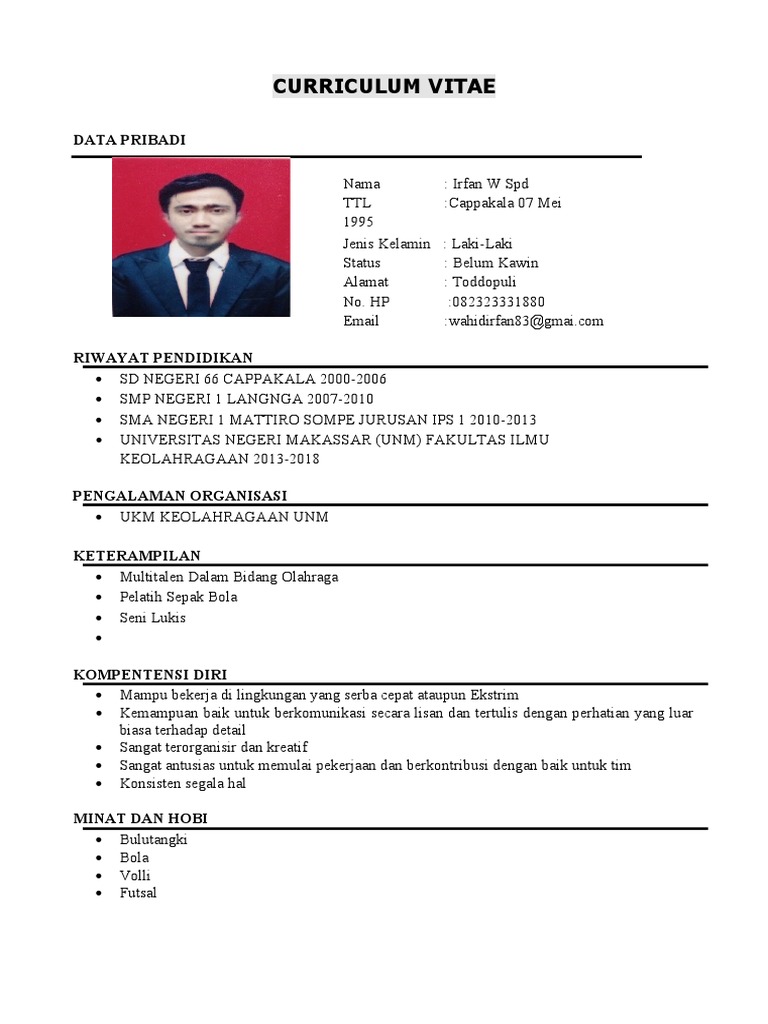 CV, Irfan | PDF