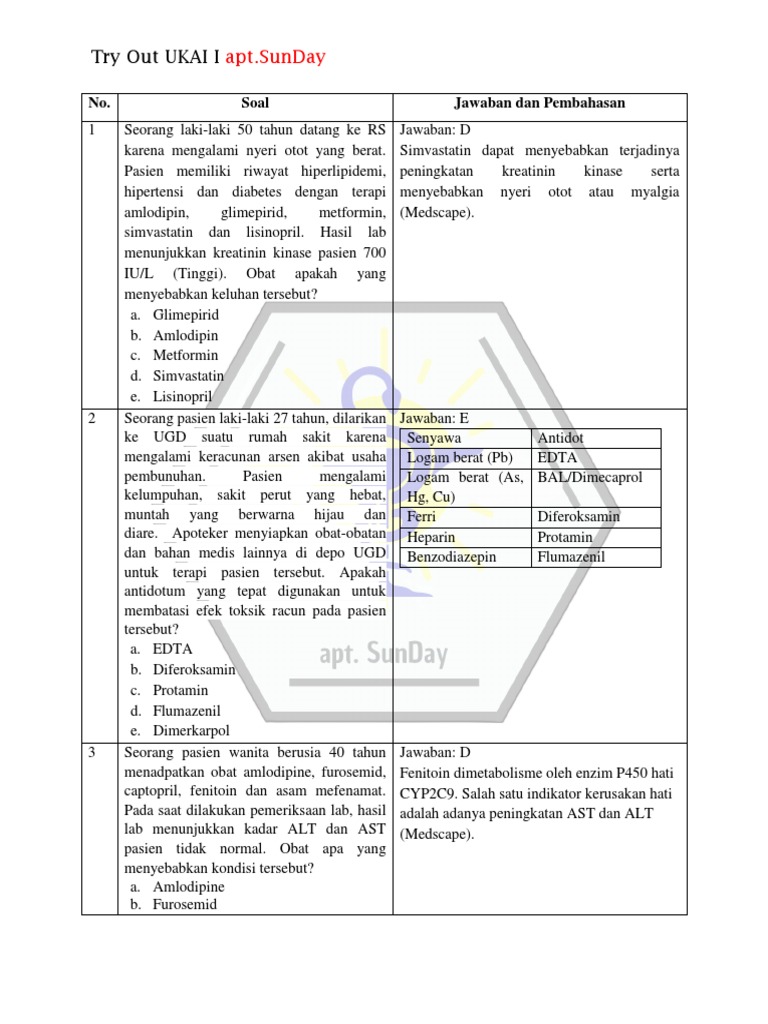 Try Out Ukai I: Apt - Sunday | PDF | Sains & Matematika