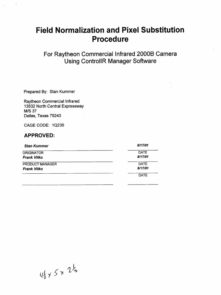 Field Normalization and Pixel Substitution Procedure For Raytheon ...