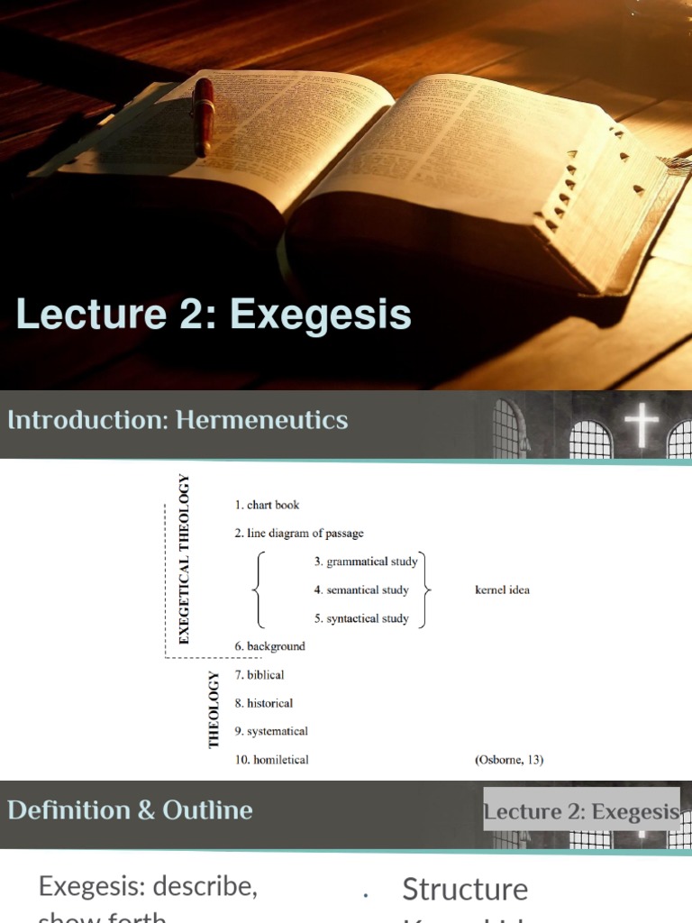 Lecture 2: Exegesis | PDF | Jesus | Exegesis