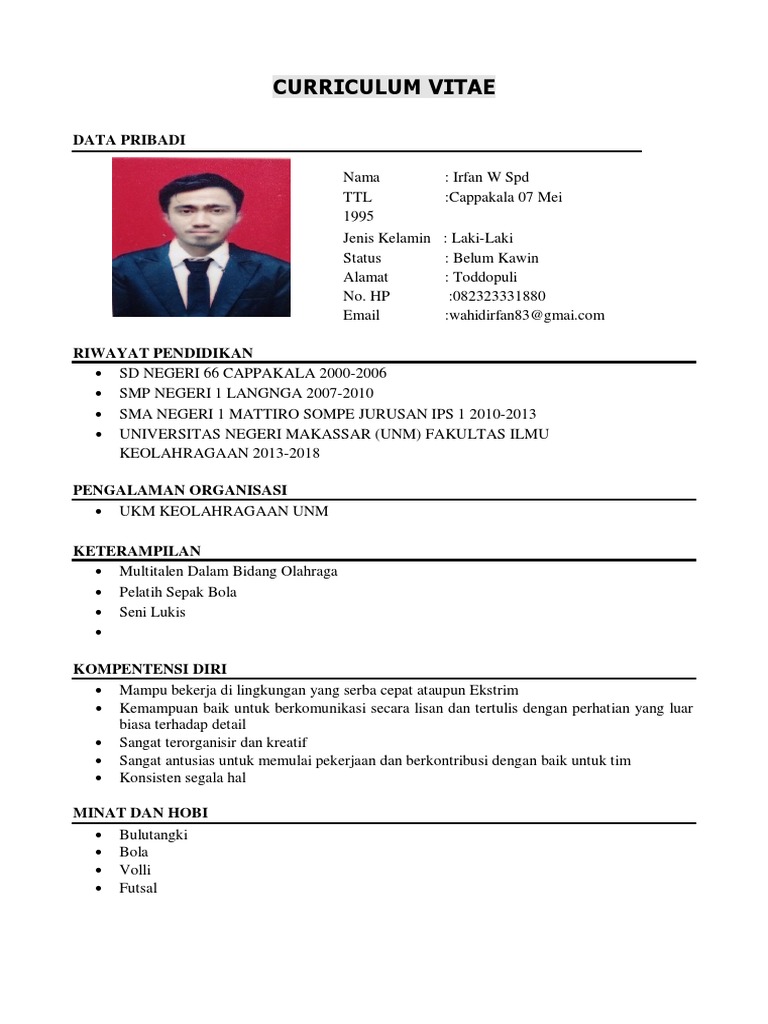 CV, Irfan | PDF