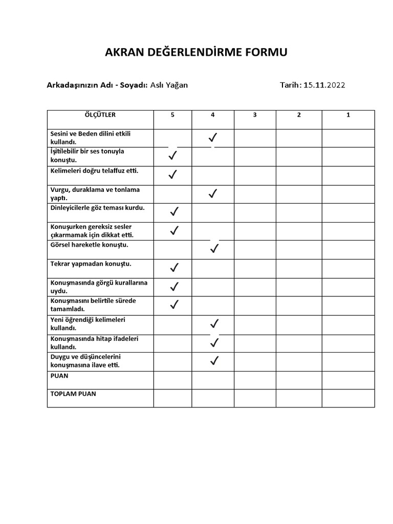 5-Akran Değerlendi̇rme - 2 | PDF