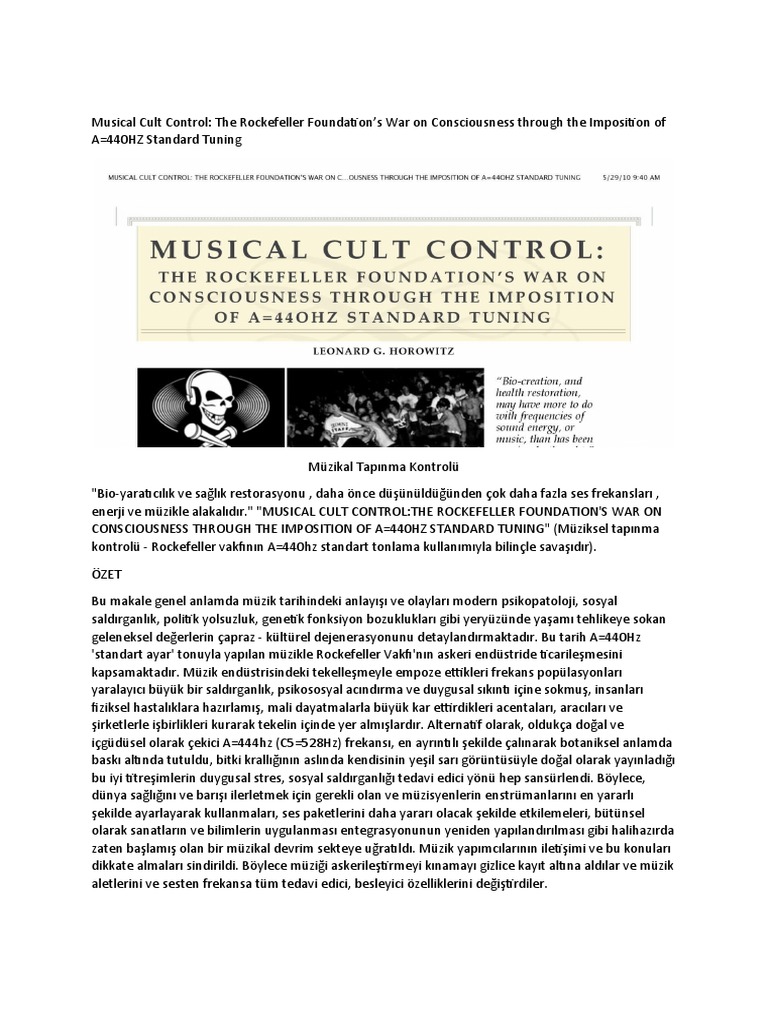 WEEK 3. Horowitz Article. Musical Cult Control | PDF