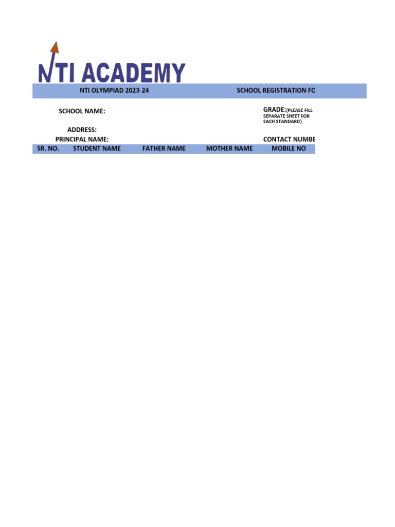 Nti Olympiad Registration 2023 | PDF