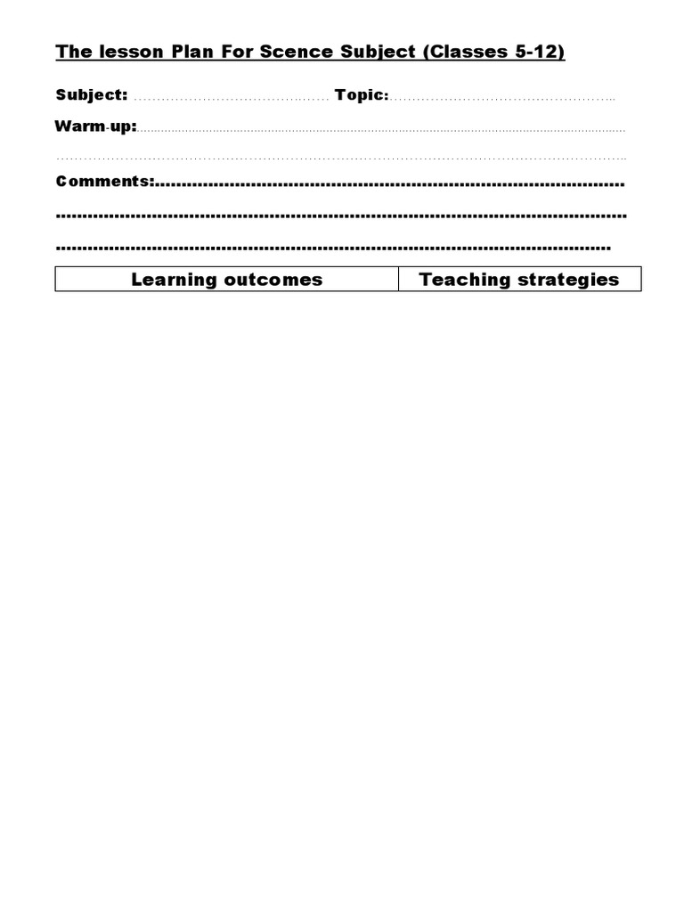 Science Lesson Plan | PDF