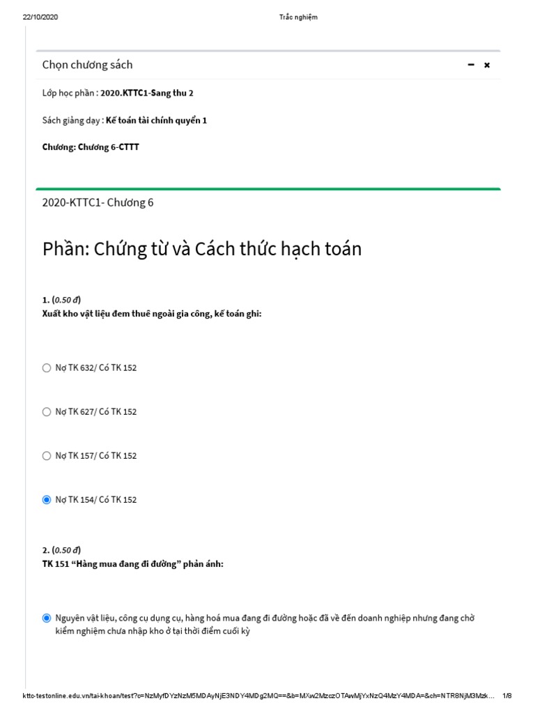 Trắc nghiệm-c6 | PDF
