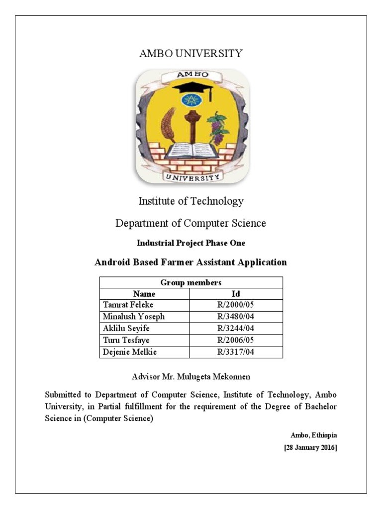 Ambo University: Android Based Farmer Assistant Application | PDF | Use Case | Android ...
