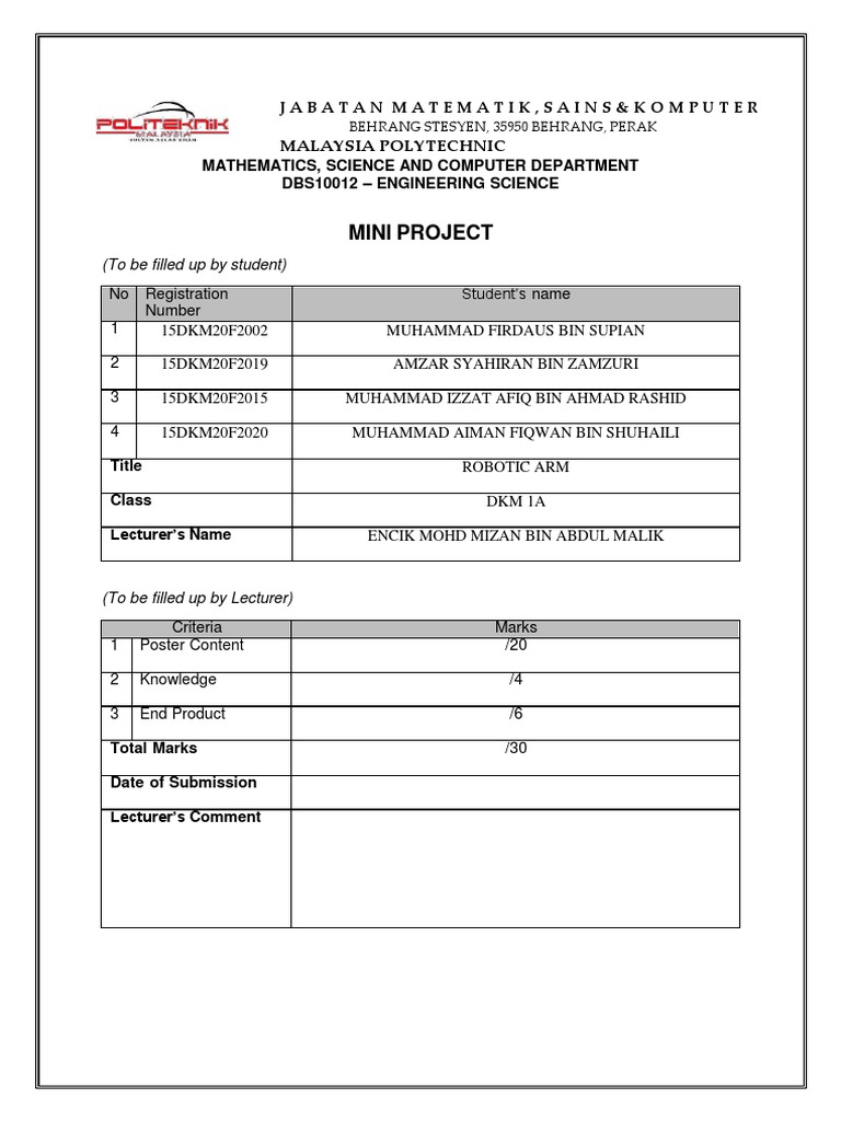 Mini Project DBS 10012 - Dis 2020 | PDF
