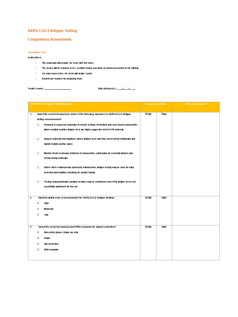 SARS-CoV-2 Antigen Testing Assessment | PDF | Health Sciences ...