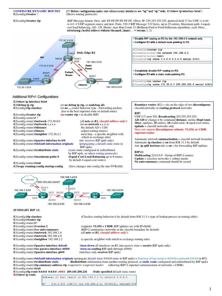 +RIP Config - v3 | PDF | Communications Protocols | Telecommunications Standards