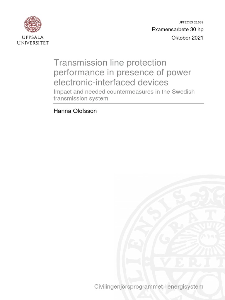Transmission Line Protection Performance in Presence of Power ...