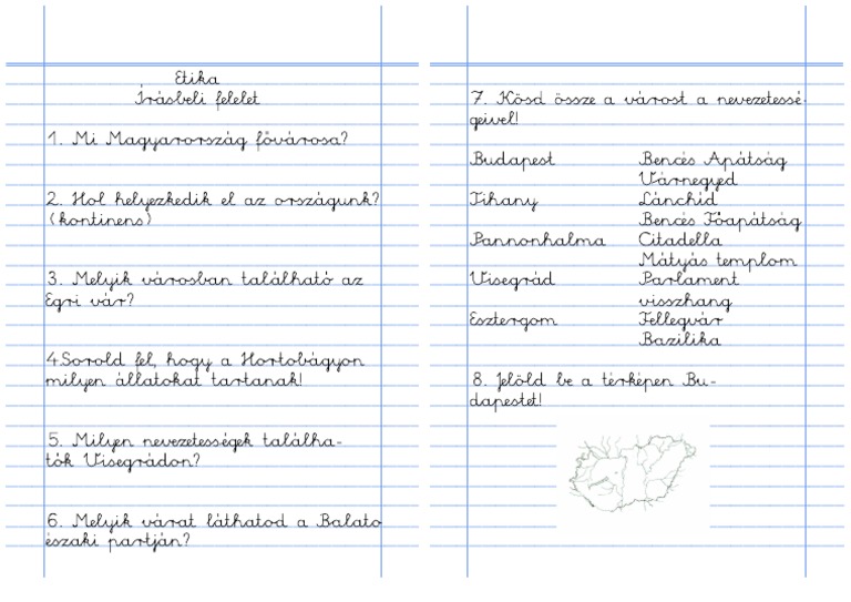 Etika Dolgozat 3-4.o | PDF
