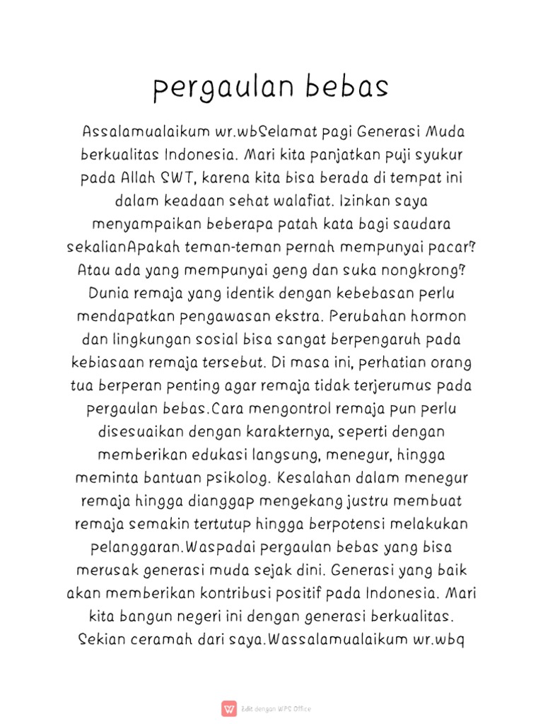Pergaulan bebas-WPS Office | PDF