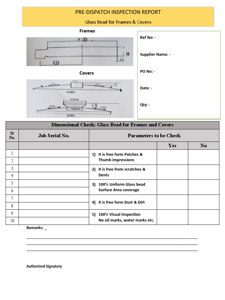 Pre-dispatch-Inspection Report of Glass Bead | PDF Pre-dispatch-Inspection Report of Glass Bead | PDF