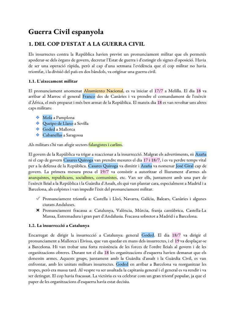 Guerra Civil Espanyola | PDF