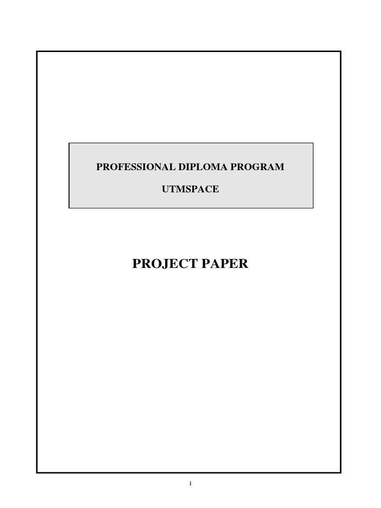 Project Paper: Professional Diploma Program Utmspace | PDF | Thesis