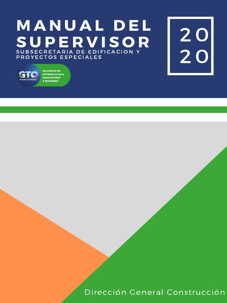 Manual Del Supervisor: Dirección General Construcción | PDF