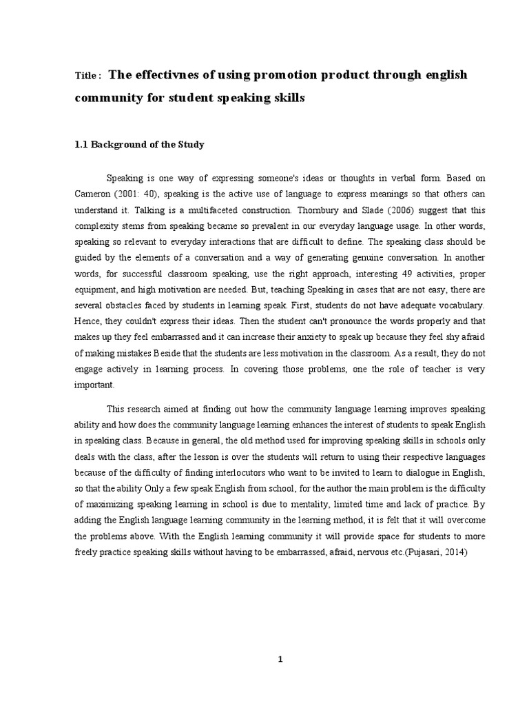 Outline Proposal Skripsi 2 | PDF | Accent (Sociolinguistics) | Learning