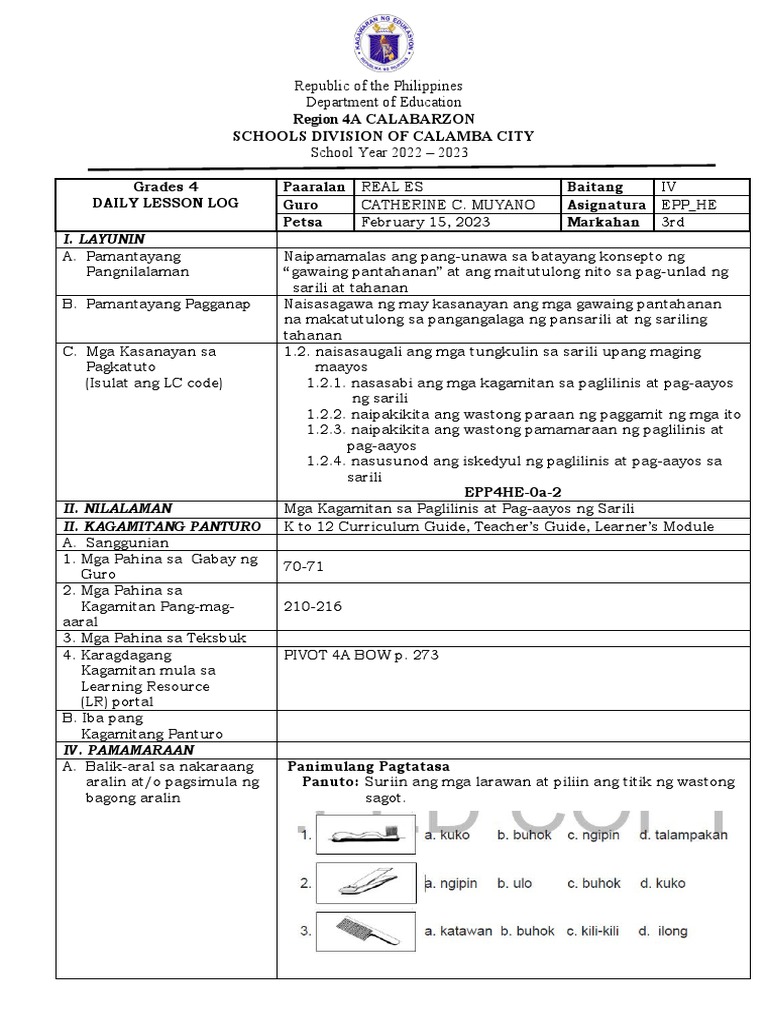 Region 4A Calabarzon Schools Division of Calamba City | PDF