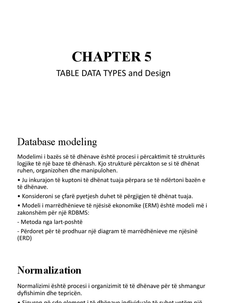 CHAPTER 5-Database Design | PDF