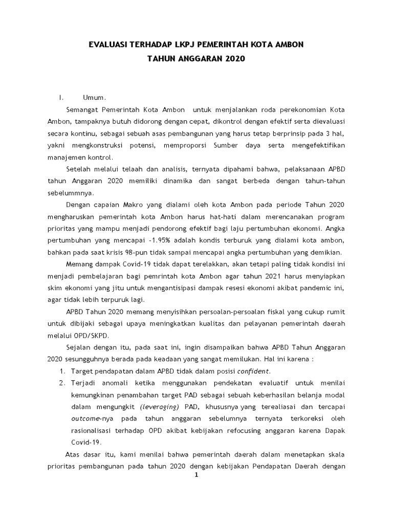 Evaluasi LKPJ | PDF