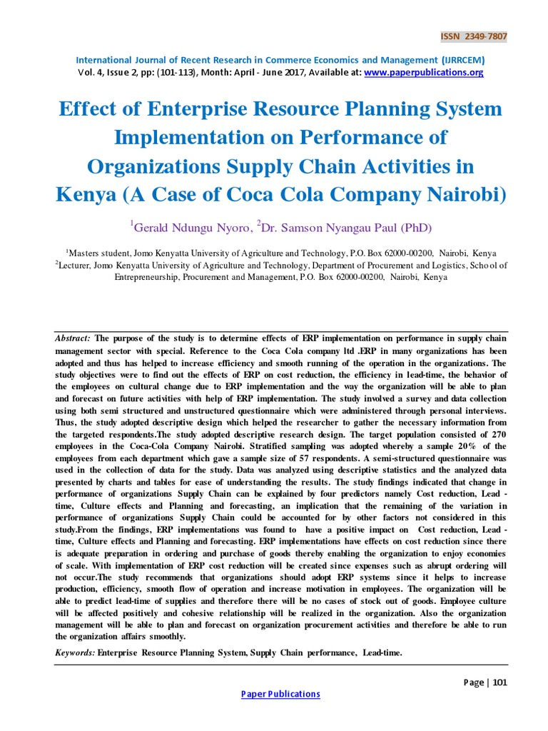 Effect of Enterprise Resource Planning System-981 | PDF | Coefficient Of Determination ...