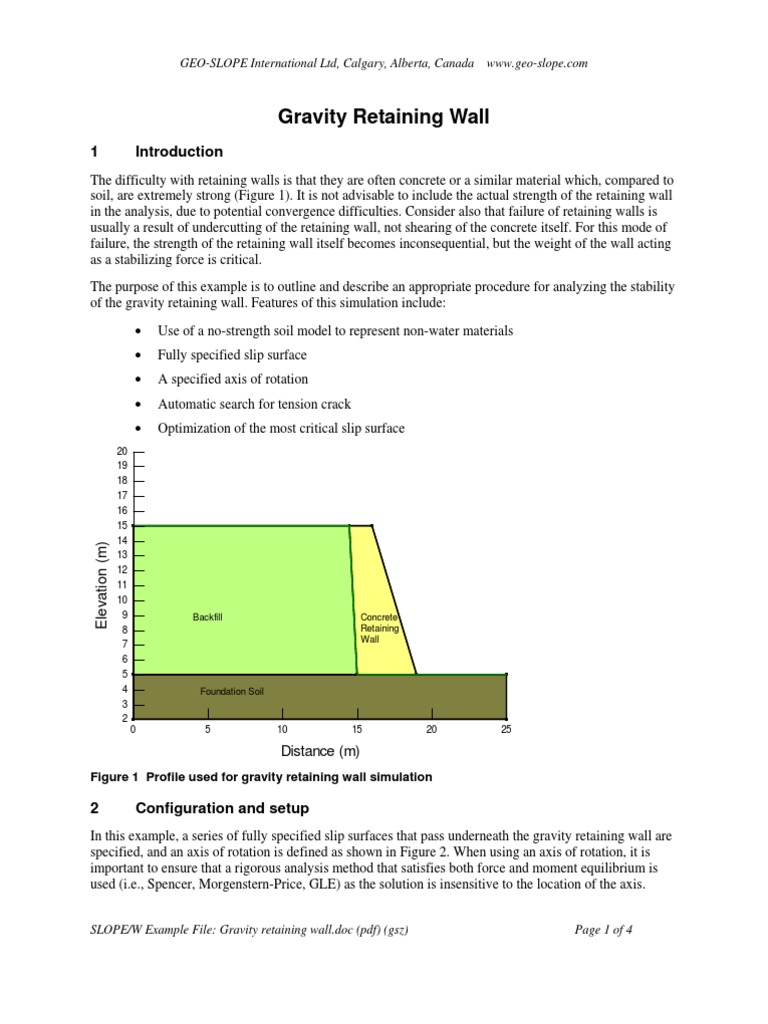 Gravity Retaining Wall Analysis Guide | PDF | Classical Mechanics ...