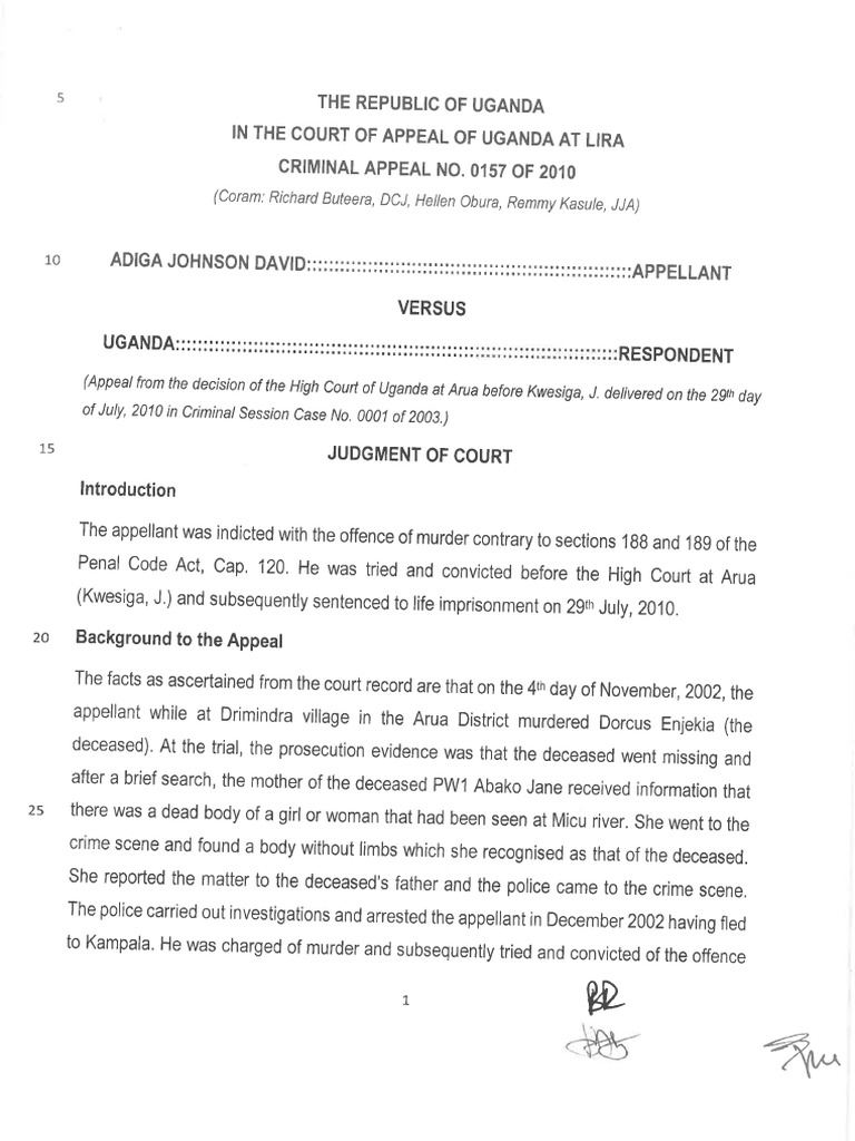 Adiga Johnson David Vs Uganda - Summing Up 4 The Assessors | PDF