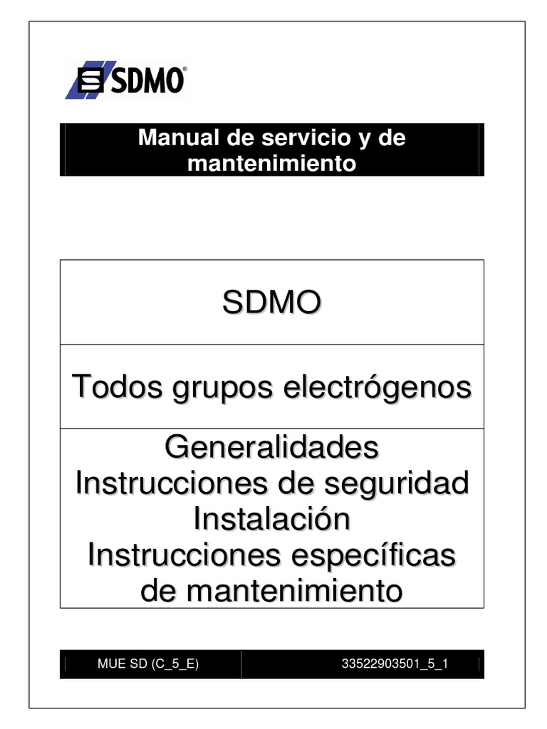 Sdmo JM 40 Manual Usuario | PDF | Contaminación | Energía y recursos