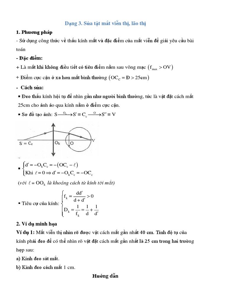 Sua Tat Mat Vien Thi Lao Thi Va Cach Giai Bai Tap Vat Ly Lop 11 | PDF