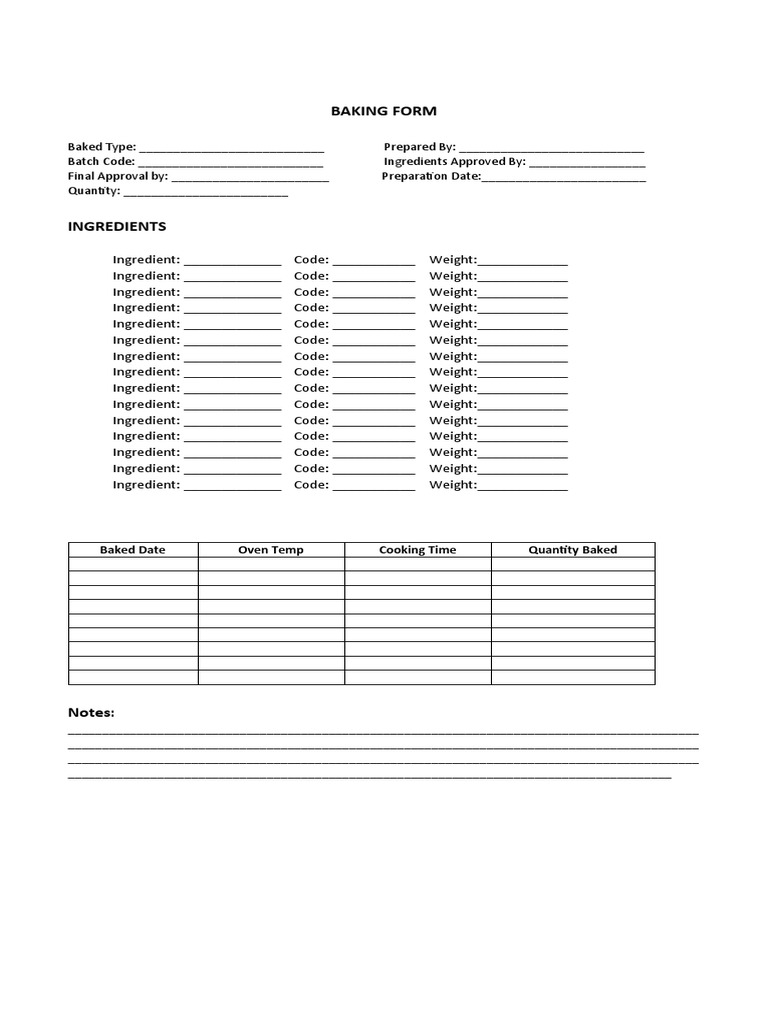 Baking Form | PDF