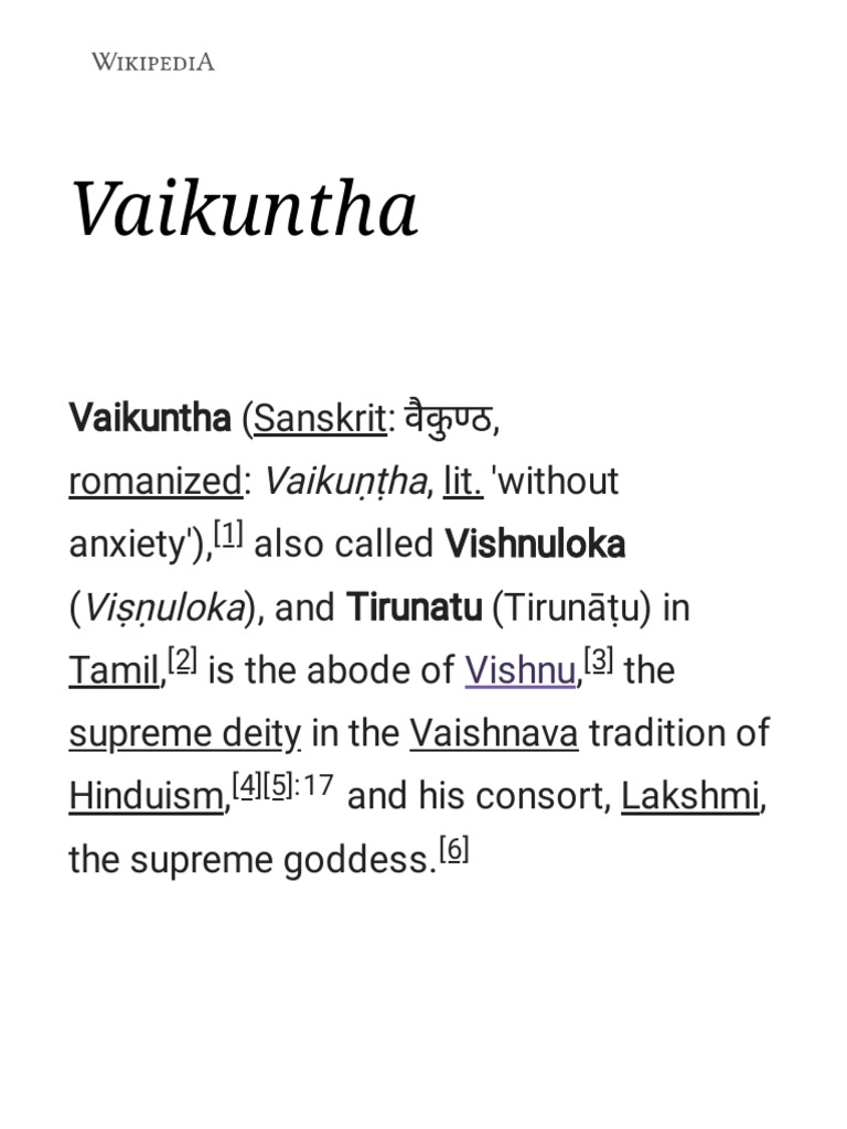 Vaikuntha: Vaiku Ha Vi Uloka | PDF | Religion & Spirituality