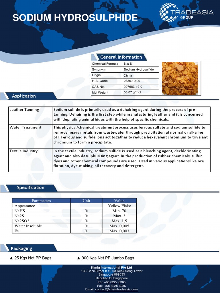 TDS Sodium Hydrosulphide (NaHS) | PDF | Physical Sciences | Sets Of ...