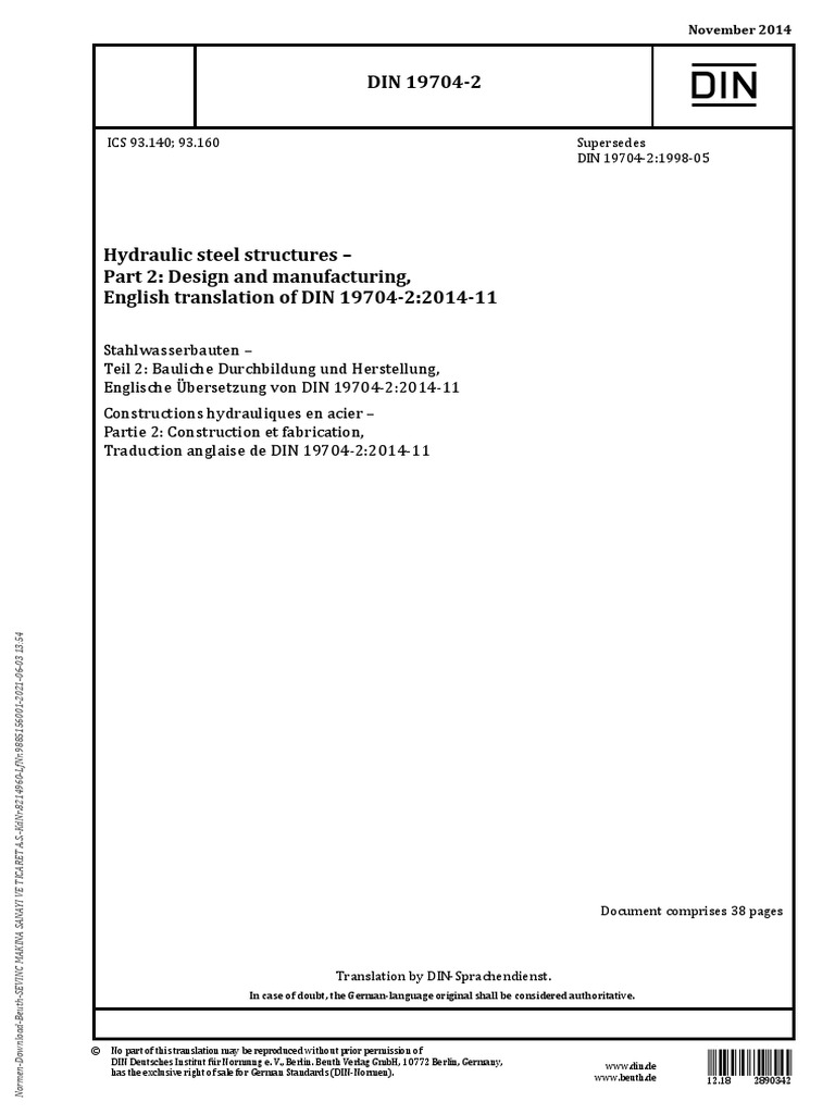 Din 19704 - 2 2014 | PDF | Pipe (Fluid Conveyance) | Corrosion