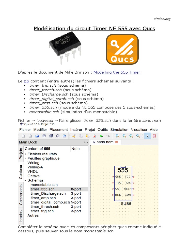 Modélisation du Timer NE 555 avec Qucs | PDF